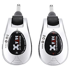 Xvive U2 rechargeable 2.4GHZ Wireless Guitar System - Digital Guitar Transmitter Receiver (Sliver)