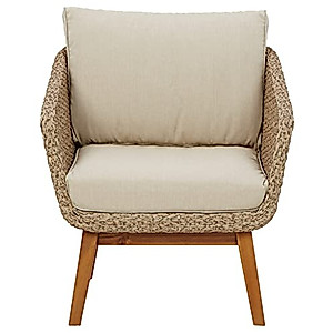 Signature Design by Ashley Outdoor Crystal Cave Patio Wicker Lounge Chair Set, 2 Count, Beige