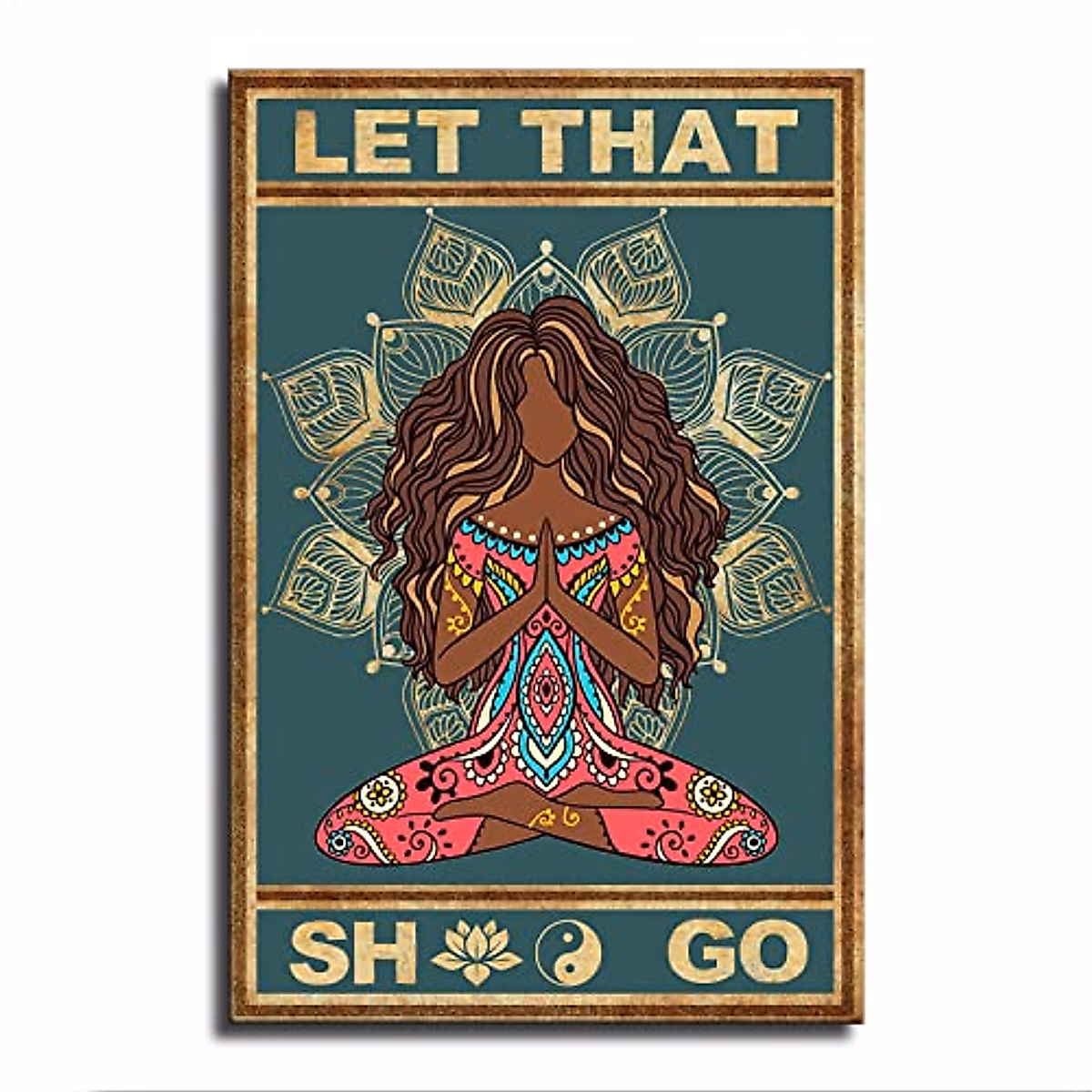 Chakra hippie girl poster-Yoga Zen Meditation Spiritual Paintings Wall Art Canvas Prints Buddha Let That Go Room Bedroom Studio Pictures Wall hippie Decor (Hippie girl 3,16×24inch-Unframed)