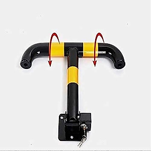 T-Shaped Car Parking Space Lock Bollard Folding Parking Barrier Safety Barrier Lane Interceptor Security Posts for Private Spaces Parking with Screws & Key (Black 55x40cm)