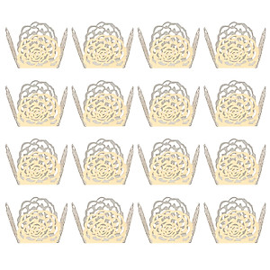 Gadpiparty Dessert 50pcs Truffle Wrappers Chocolate Candy Cups Truffle Liners Truffle Cups for Baby Shower Bridal Shower Birthday Wedding Party Supplies Golden Cake Baking Cup