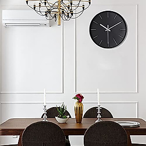 DIYZON Minimalist Wall Clock, 12'' Modern Luxury Silent Clock, No Ticking Quartz Movement, Battery Powered Wall Clock, Easy to Read, Decorating Bedroom Kitchen School Office