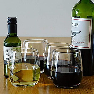 12 Ounce Stemless Wine Glasses/Whiskey Glasses/Beverage Glasses, Set of 4 Great For Drinking Wine, Whiskey or Juice, Versatile Glass Cups/Glassware Sets/Glass Tumblers