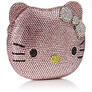 3-D Hello Kitty Cat Crystal Couture Clutch Special Occasion Holiday Party Evening Bag Pink