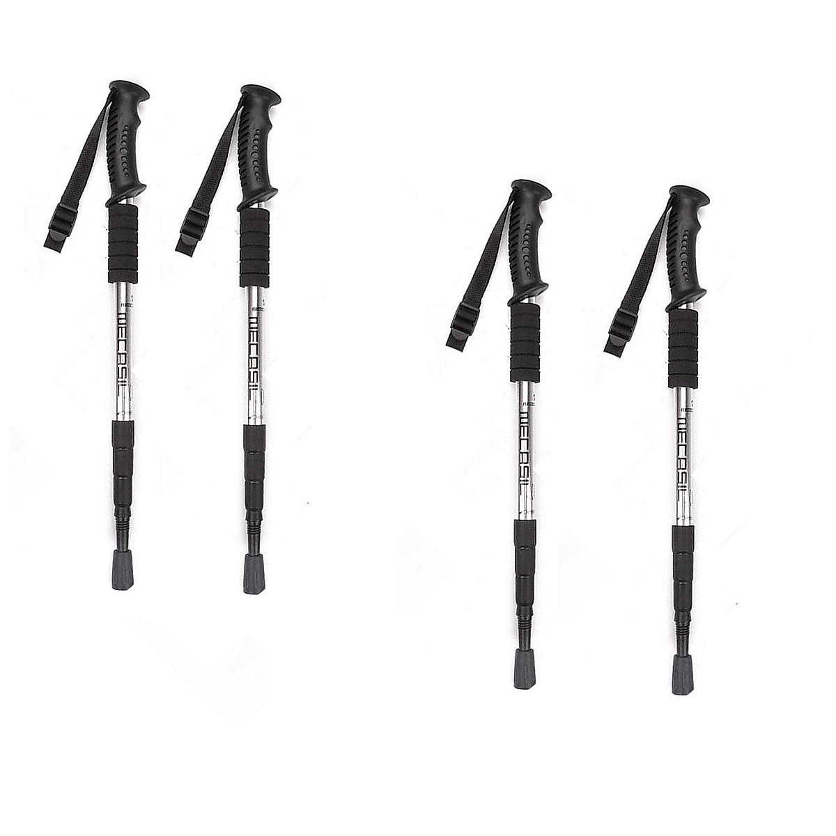 Mount Plus MP-HIKE4 Women and Children Mountain Tech Aluminum Adjustable Trekking Poles | Lightweight Quick Lock Walking Or Hiking Stick - 2 Set (4 Poles)