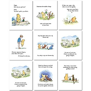 bumbleboo Nistio® Classic Winnie the Pooh Nursery Wall Decor, Winnie the Pooh Print, Winnie the Pooh Playroom Decor, Set of 9 Prints, Piglet, Eeyore, Tigger Nursery Decor, Unframed, 8x10 inches