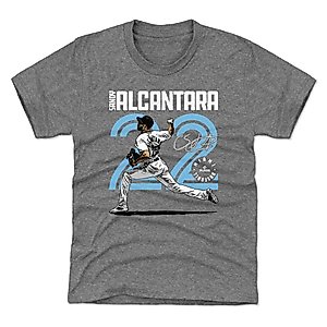 500 LEVEL Sandy Alcantara Youth Shirt (Kids Shirt, 10-12Y Large, Tri Gray) - Sandy Alcantara Inline WHT