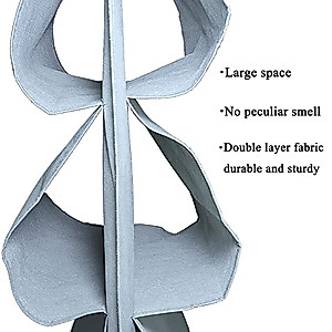 asoqwal 2 Pack 12 Large Pockets Hanging Shoe Organizer for Closet with Roating Hanger for Storage Mens Shoes,Kids Clothes,Also can used as Travel shoe rack hanging,Grey