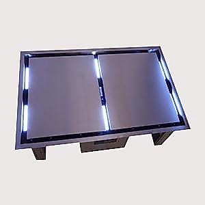 FORNO Arezzo 44” Inch. Built-in Ceiling Range Hood Stainless Steel 1200 CFM Double Motor Fan Perimetric Heat, Recess in Soffit Range Hood Steam Capture with Remote Control