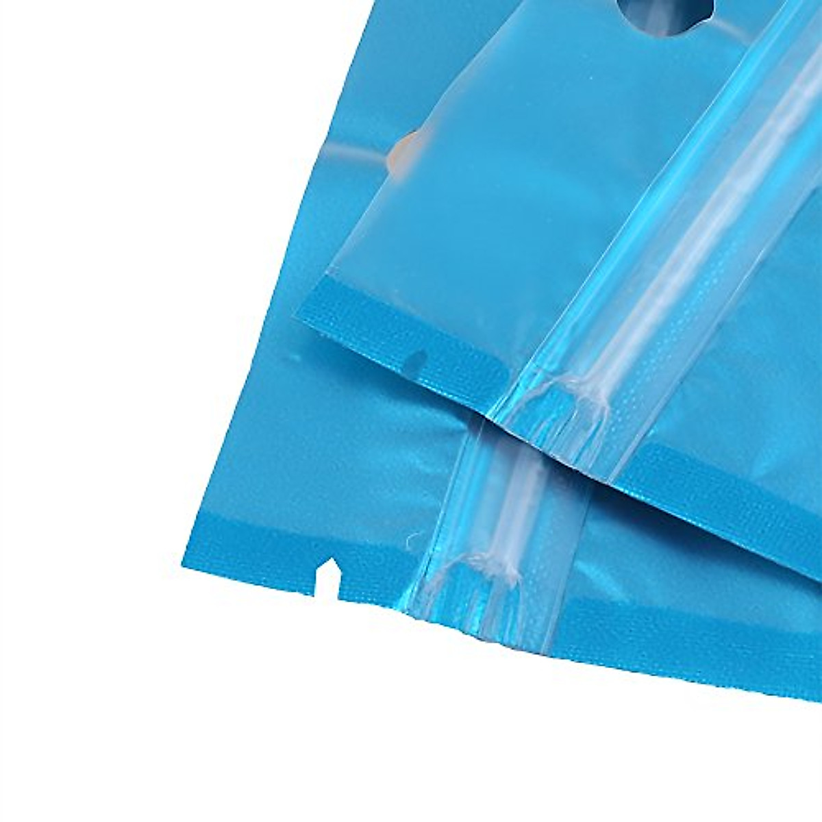 100PCS Matte Clear/Blue/Silver Metallic Mylar Foil Flat Ziplock Bags 9.5x17cm (3.7x6.7")