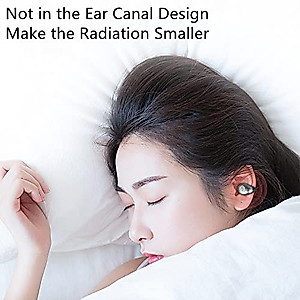 HIJUNE Wireless Ear Clip Bone Conduction Headphones, Open Ear Mini Bone Conduction Headphones for Running Sports (Red)