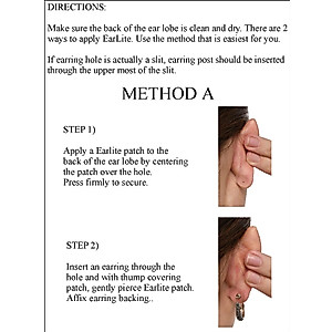 EarLite 240 (60 Ea X 4 Packs) Invisible Earring Ear Support Waterproof Patches in ZipLock Pouch - Made in USA