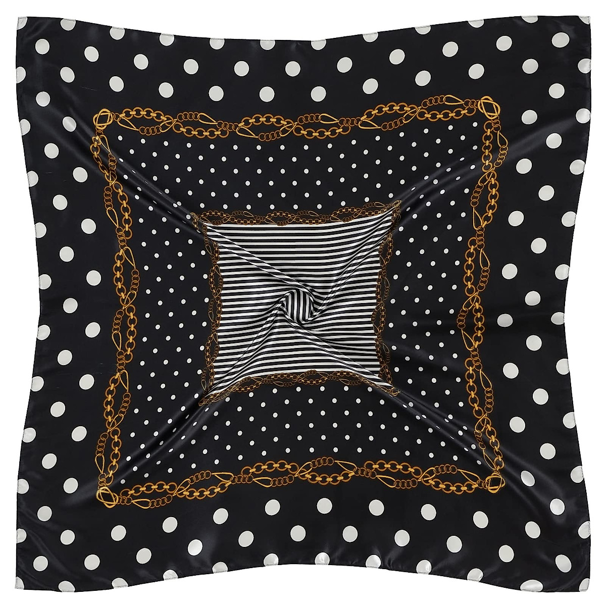 QBSM 4 Pcs 35'' Satin Head Scarf Silk Feeling Neck Scarves Hair Wrap for Sleeping Large Square Headscarf for Women