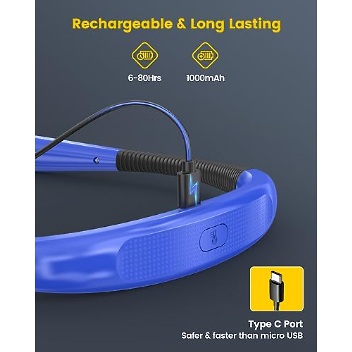 Glocusent LED Neck Reading Light, Book Light for Reading in Bed, 3 Colors, 6 Brightness Levels, Bendable Arms, Rechargeable, Long Lasting, Perfect for Reading, Knitting, Camping, Repairing