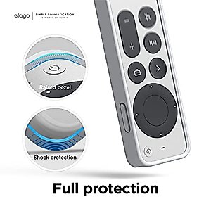 elago R4 Retro Case Compatible with 2022 Apple TV 4K Siri Remote 3rd Generation, Compatible with 2021 Apple TV Siri Remote 2nd Gen - Classic Controller Design [Non-Functional], Protective (Light Grey)