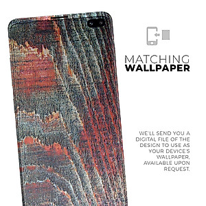 DesignSkinz Grungy Orange and Teal Dyed Wood Surface Protective Vinyl Decal Wrap Skin Cover Compatible with The Samsung Galaxy S20 (Screen Trim & Back Glass Skin)