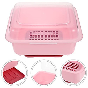 Cabilock Baby Bottle Drying Rack with Anti- Cover Nursing Bottle Storage Box Plastic Tableware Box Organizer Portable Countertop Dryer for Tea Cup Coffee Mug Bowl