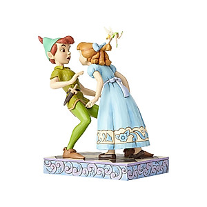 Enesco Disney Traditions by Jim Shore 65th Anniversary Peter Pan and Wendy Stone Resin, 7.4” Figurine, 7.4 Inches, Multicolor