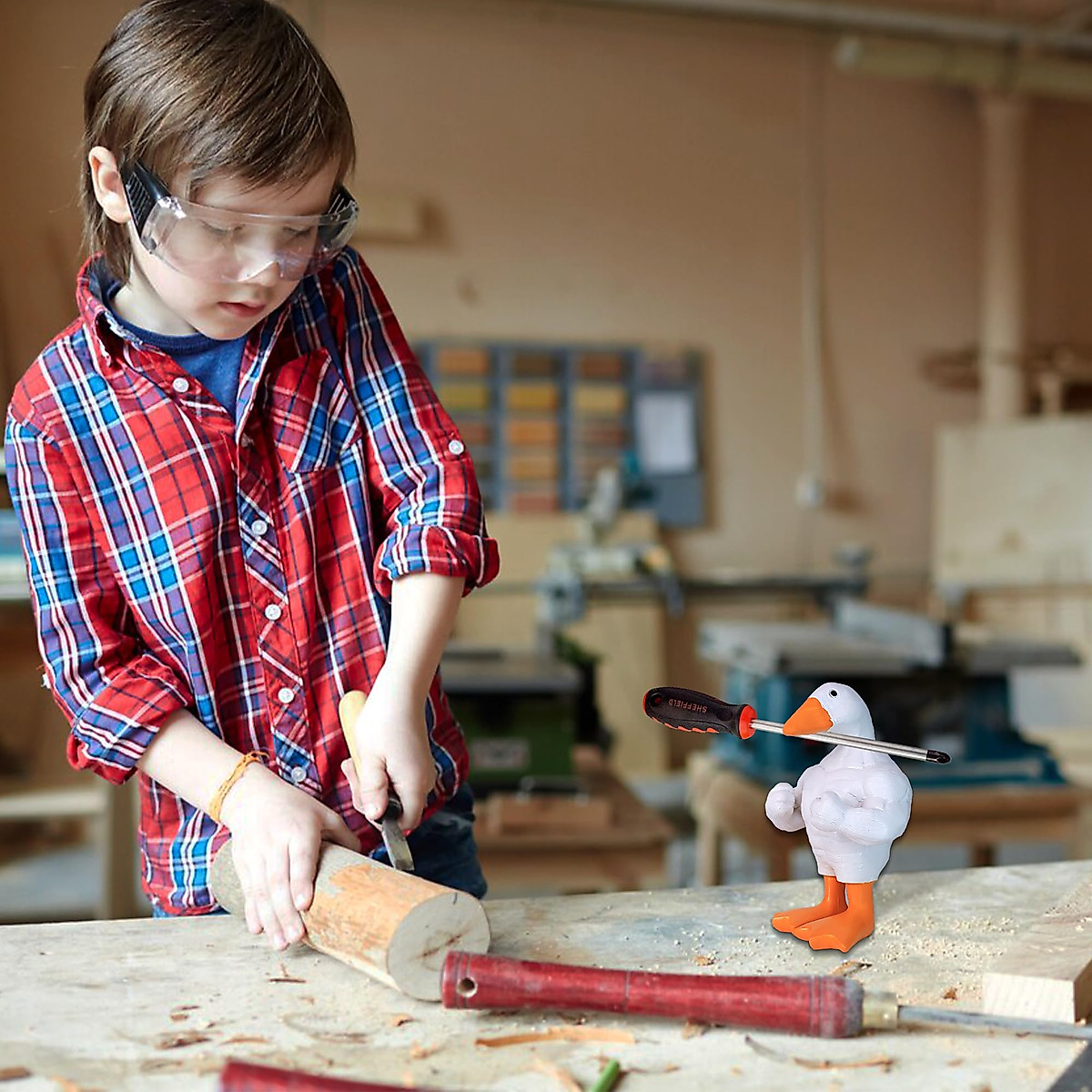 Anywin Desk Goose, Magnetic Key Holder, Funny Goose Duck Magnets Statue for Table Home Tool Room Decor, Kawaii Aesthetic Funny Sculpture Bedroom Decor Housewarming Gifts for Women Men