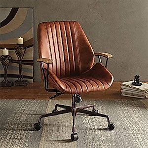 Acme Hamilton Top Grain Leather Office Chair, Cocoa Leather