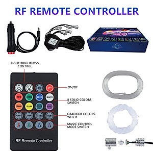 Anise Star Car LED Interior Strip Lights, RGB 16 Million Colors 5 in 1 Change with The Music, 236" Optimum Length, Automobile Ambient Neon Lighting Kit -Bluetooth APP Control and Remote Control