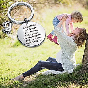 CYTING Mommy/Daddy To Be Gift New Mom/Dad Keychain Pregnancy Announcement Gift New Parent Gift First Time Mom/Dad Gift