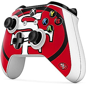 Skinit Decal Gaming Skin Compatible with Xbox One S Controller - Officially Licensed NFL San Francisco 49ers Retro Logo Design