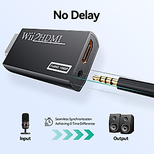GANA Wii to hdmi Converter, wii to hdmi Adapter, wii to hdmi1080p 720p Connector Output Video & 3.5mm Audio - Supports All Wii Display Modes