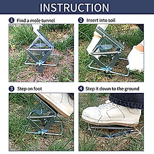 Marinebaby Easy Set Mole Eliminator Trap, Mole and Gopher Trap, Galvanized Steel Mole Trap, Sliver Color 2sets