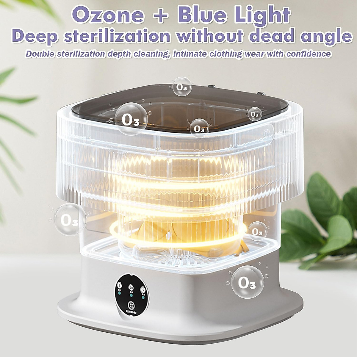 Portable Washing Machine, 15L Upgraded Mini Washing Machine and Spin Basket Deep Cleaning of Baby Clothes or Underwear, Small Foldable Washing machine for Apartments, Camping, Travel Laundry (PURPLE)