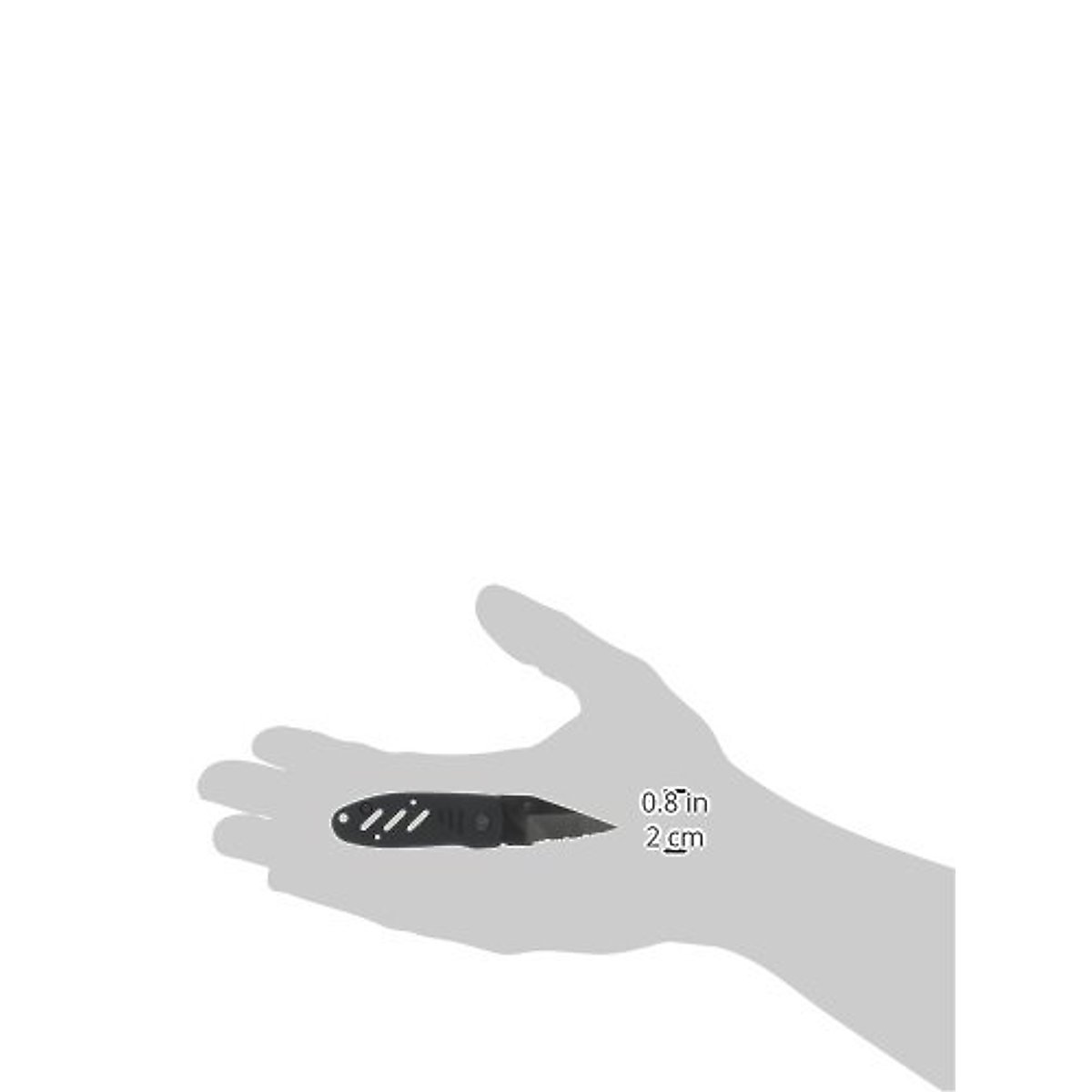 Performance Tool W3232 Folding Pocket Knife with Liner Lock, Rubberized Handle, and Keychain, silver grey