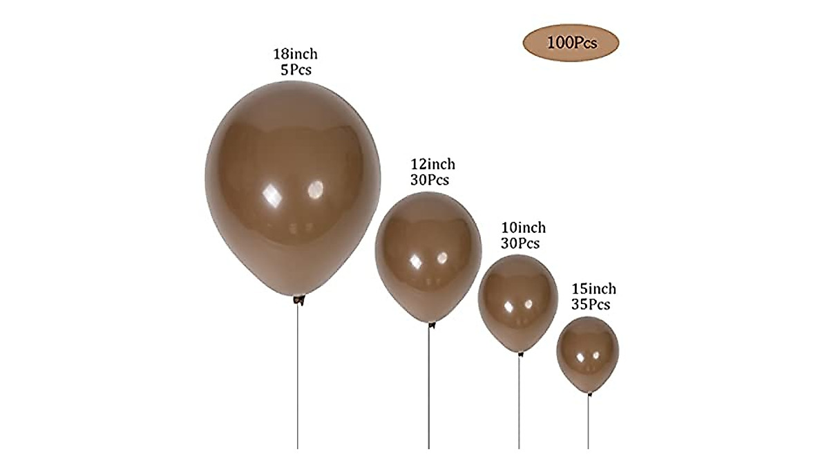 100pcs Brown Latex Balloons for Weddings & Events | DECGOL
