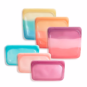 Stasher Reusable Silicone Storage Bag, Food Storage Container, Microwave and Dishwasher Safe, Leak-free, 6-Pack Lunch/Travel Bundle, Endangered Seas