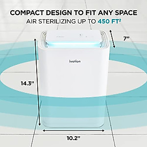 Ivation Air Sterilizer | Compact Portable Air Sterilizer for Home & Office | Built-In Timer, Sleep Function good For Use Around Children, Seniors, & Pets