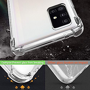 Osophter for Galaxy A51 5G Case Clear Transparent Reinforced Corners TPU Shock-Absorption Flexible Cell Phone Cover for Samsung Galaxy A51 5G(Clear)