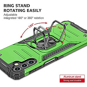for Samsung A13 5G Case, Galaxy A13 5G Case with Screen Protector, 360°Military Grade Rotatable Kickstand (Heavy Duty) Protective Cases for Samsung Galaxy A13 5G (Green)