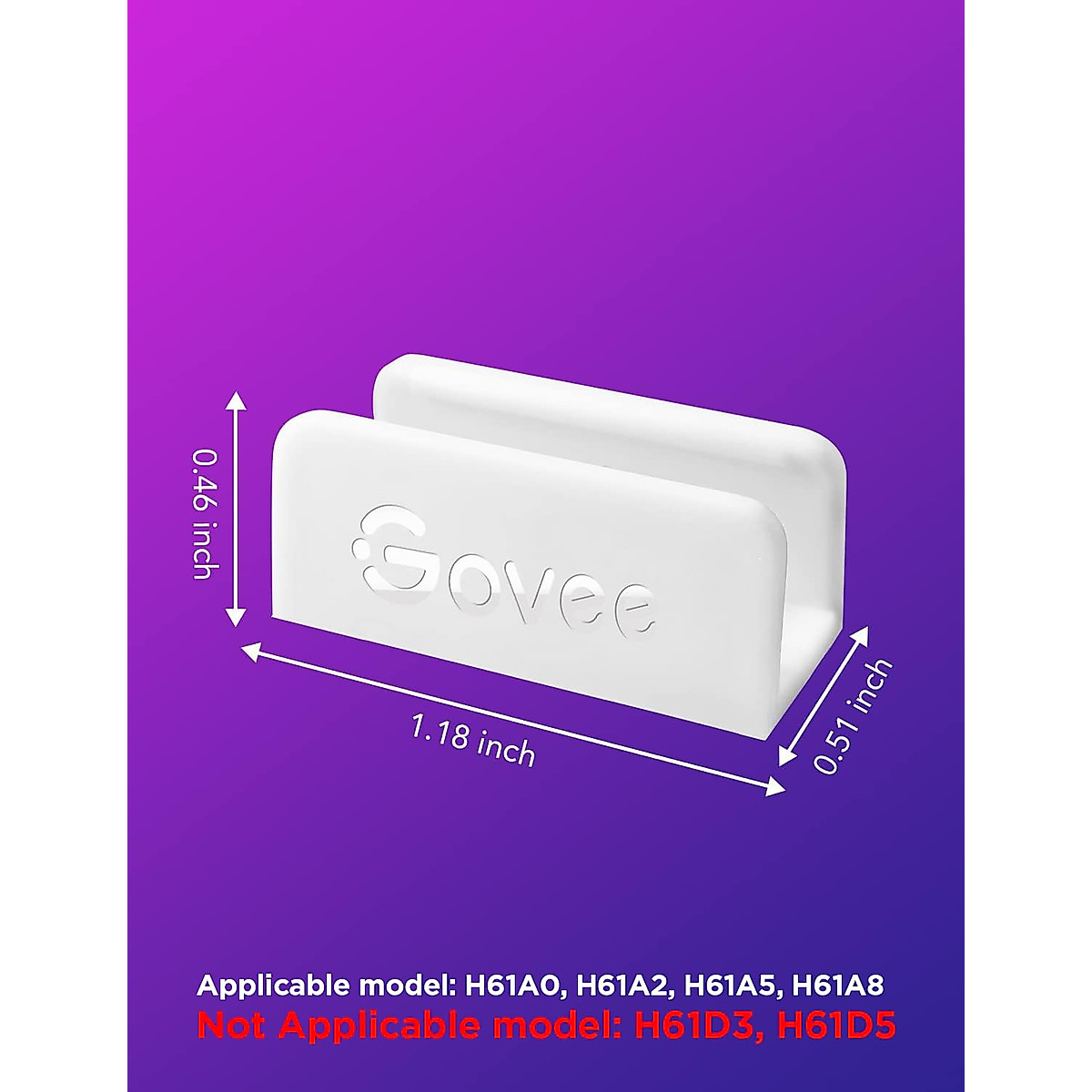 Govee RGBIC Neon Rope Light Mounting Brackets H1000, RGBIC Rope Light Clips, WiFi Neon Lights Holders 20pcs for Neon Rope Light Models H61A0, H61A2, H61A5, H61A8（Not Support H61D3 & H61D5)