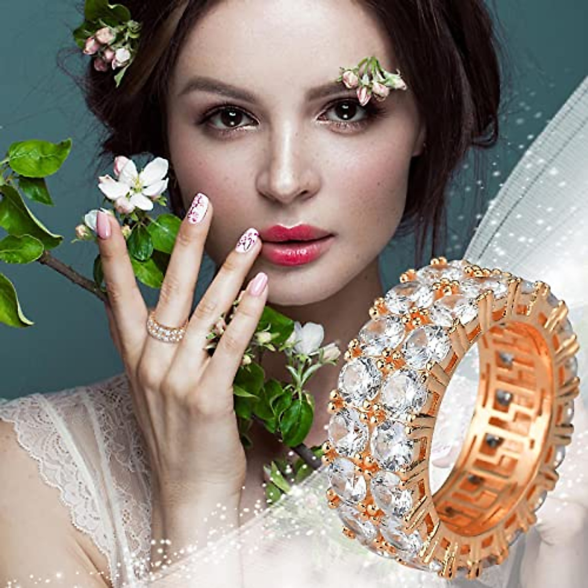 Rings Boys Engagement Round Cut Zircons Women Wedding Rings Jewelry Rings for Woman Full Diamond Ladies Ring (Gold, 11)