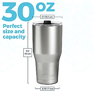 Arctic Tumblers | 30 oz Matte Black Insulated Tumbler with Straw & Cleaner - Retains Temperature up to 24hrs - Non-Spill Splash Proof Lid, Double Wall Vacuum Technology, BPA Free & Built to Last