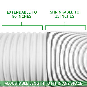 Foozet Air Conditioner Hose, Exhaust Vent with 5.9" Diameter, Anti-Clockwise Thread & Length up to 80", Compatible with Many Portable Air Conditioner