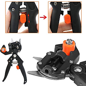 Garden Grafting Tool Kits, ZALALOVA 2 in 1 Pruning Tools Including Grafting Knife Replacement Blades Grafting Tapes Rubber Bands and Labels for Plant Branch Vine Fruit Tree Cutting