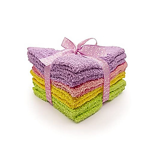 Weber's Wonders 11 Pack Cotton Washcloths for Body & Face - Extra Soft - Highly Absorbent Wash Cloth - Fast Dry - Assorted Colors