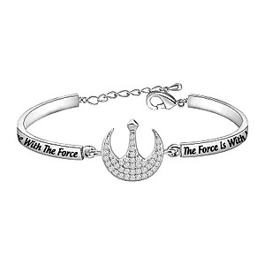 FOTAP The Force Bracelet I Am One with The Force The Force is with Me Jewelry Funny Gift (S- Force Bracelet)