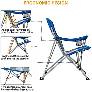KingCamp KC2106_Blue/Grey-USVC2 Camp Chair, Standard