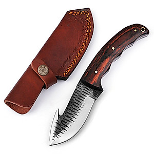 Armory Replicas Barracuda High Carbon Steel Full Tang Gut Hook Outdoor Hunting Knife With Sheath