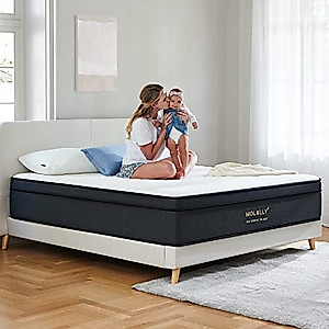 Molblly Full Mattress, 12 Inch Hybrid Mattress in a Box with Gel Memory Foam, Individually Wrapped Pocket Coils Innerspring, Pressure-Relieving and Supportive,Non-Fiberglass,Mattress Full Size