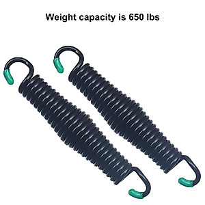 Porch Swing Springs Hammock Chair Spring Hold up to 1300lbs Heavy-Duty Chrome Springs for Hanging Chairs Ceiling Mount Porch Swings Punching Bag - 2 PCS Black