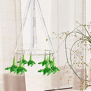 SanSanYa 4Set Herb Drying Rack Macrame Herb Drying Hanger with 64pcs Hooks for Hanging and Drying Herb Buds Flower