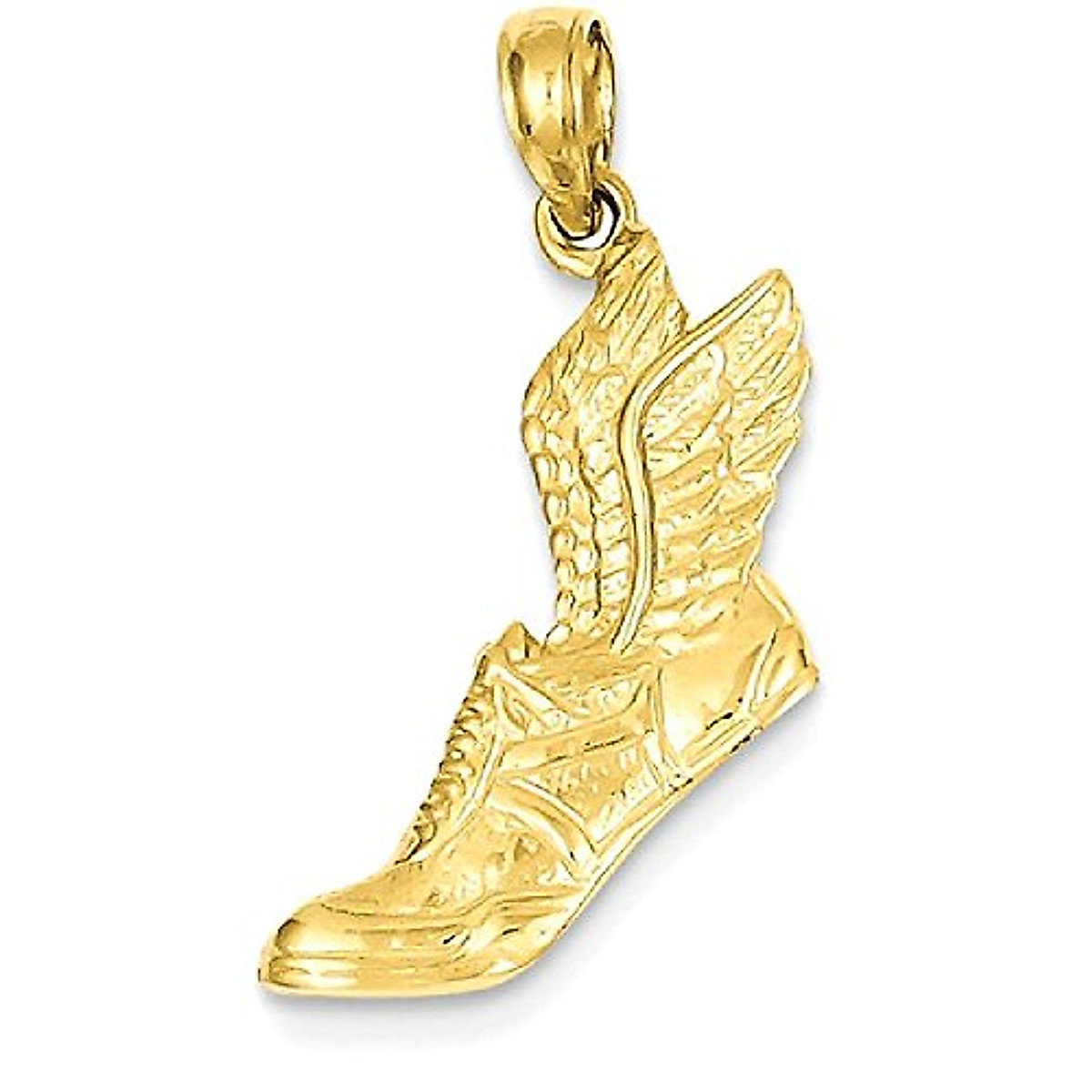 IceCarats 14K Yellow Gold Running Shoe Necklace Charm Sports Pendant 26mm x 15mm Only