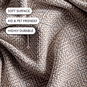 nuLOOM Lorretta Geometric Cotton Runner Rug, 2' 6" x 6', Taupe, Rectangular, 0.2" Thick